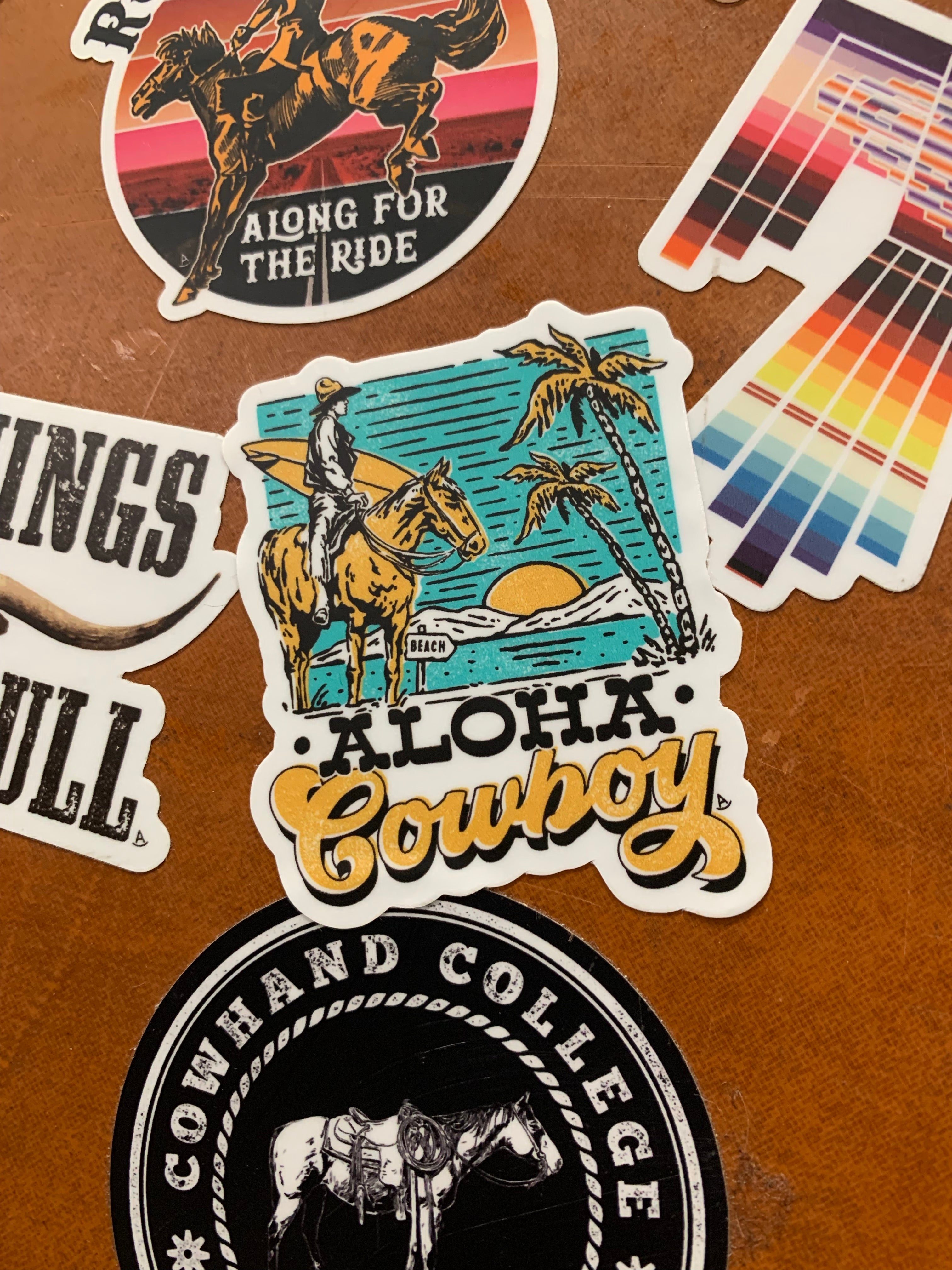 Aloha Cowboy sticker – Rockin A Design TX