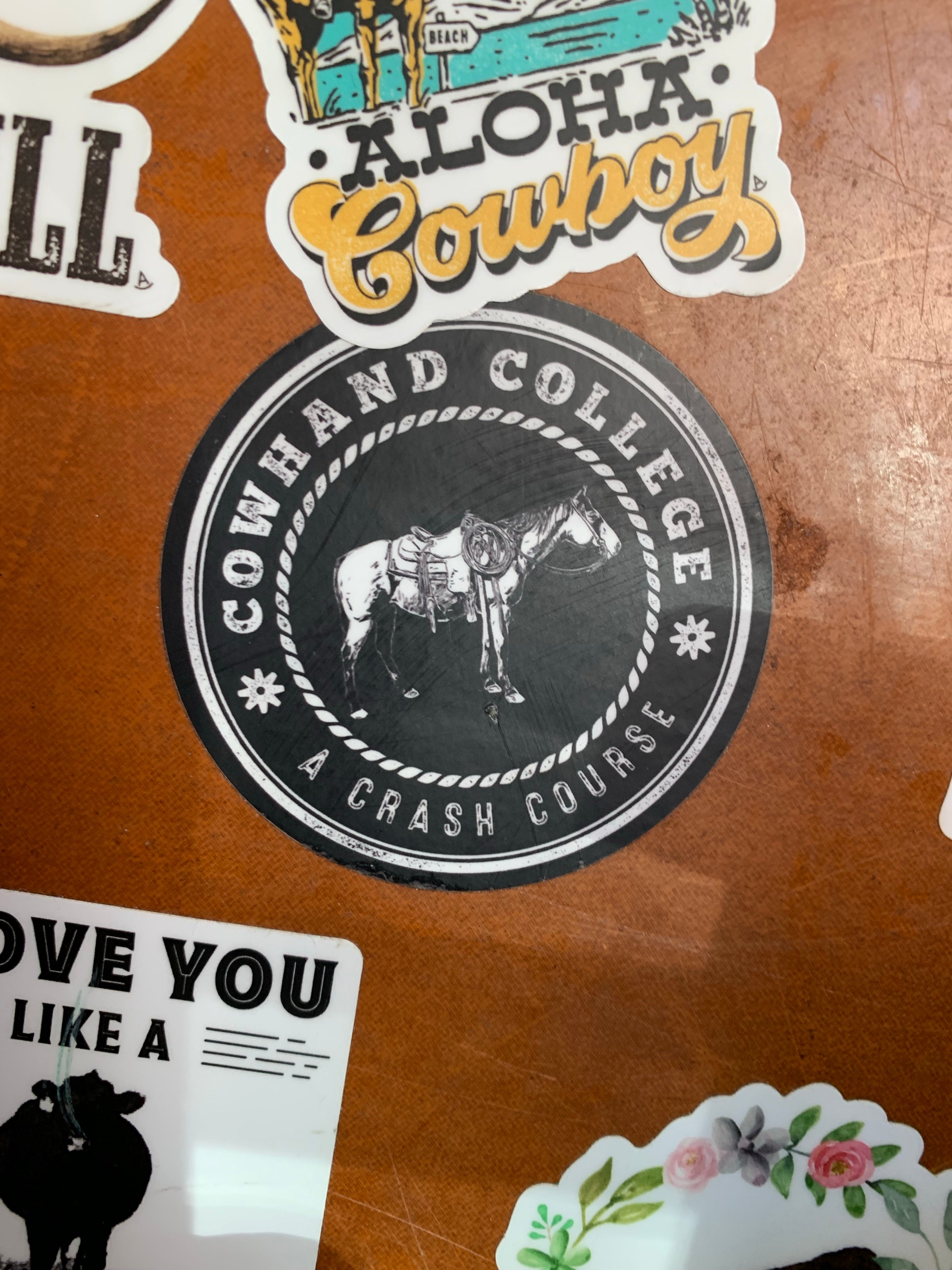 Cowhand College * A Crash Course sticker – Rockin A Design TX